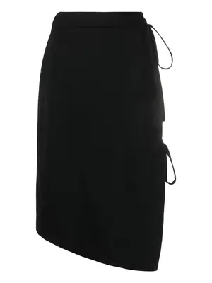 Off-White Tie-fastening Asymmetric Skirt - Black