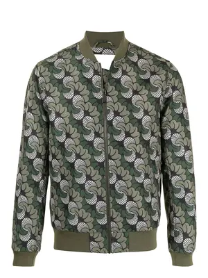 PORTS V Abstract-print Bomber Jacket - Green