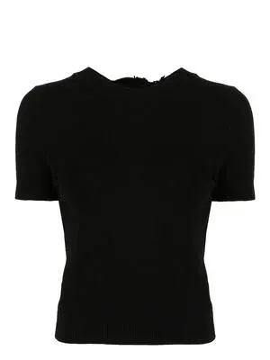 Cecilie Bahnsen Ruffle-trim T-shirt - Black