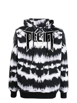 Philipp Plein Tie-dye Logo Print Hoodie - Black
