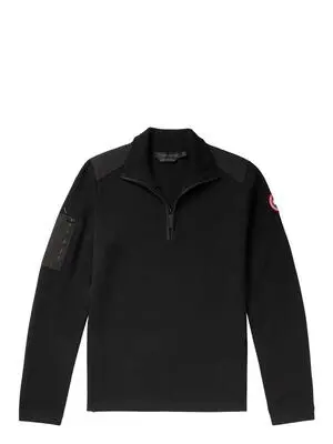 Canada Goose Stormont Slim-Fit Merino Wool Half-Zip Sweater Black