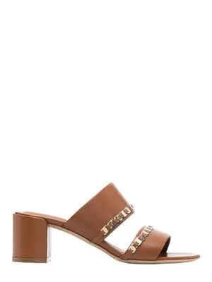 FERRAGAMO Vara Chain Sandals - Brown