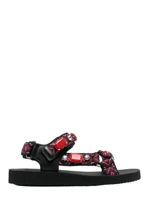 Car Shoe Buckle-fastening Sandals - Red