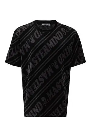 MASTERMIND WORLD Logo-print Velour T-shirt - Grey