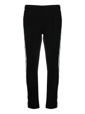Philipp Plein Crystal-embellished Cropped Track Trousers - Black