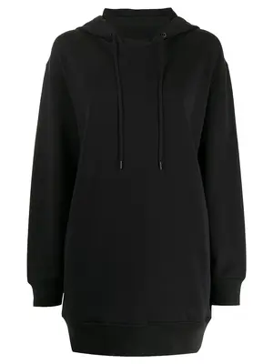 3.1 Phillip Lim Drawstring-hood Sweatshirt Dress - Black