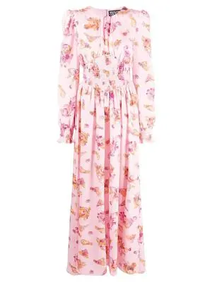 VERSACE Versace Jeans Couture Pink Floral Print Maxi Dress