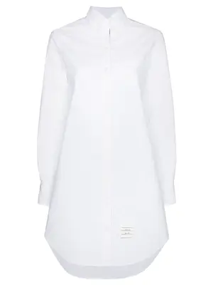 Thom Browne Rwb Stripe Mini Shirtdress - White