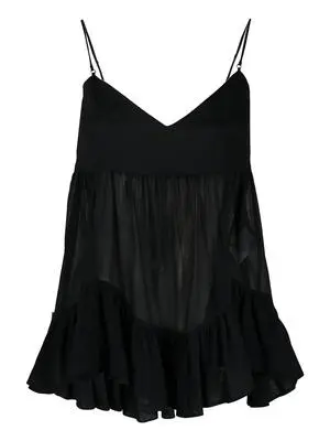 Alexander McQueen Panelled Seersucker Camisole - Black