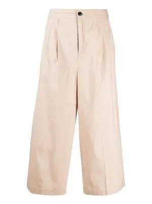 Woolrich Cropped Trousers With Pleat Detailing - Neutrals