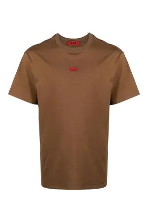 424 Embroidered Micro Logo T-shirt - Brown