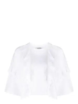 Valentino Garavani Lace Panel Cropped T-shirt - White