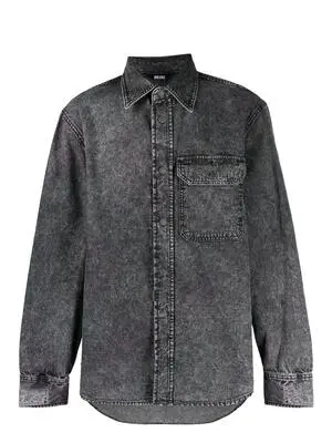 DIESEL® Marbled Effect Denim Jacket - Black