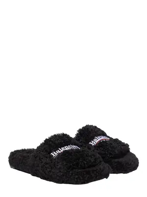 Balenciaga Logo Slides - Black