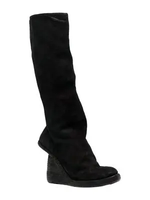 Guidi Asymmetric-heel Knee Boots - Black