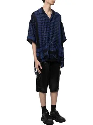 MASTERMIND WORLD Geometric Logo-print Cotton Shirt - Blue