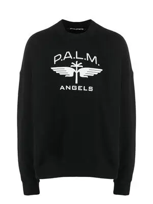Palm Angels Logo-print Sweatshirt - Black