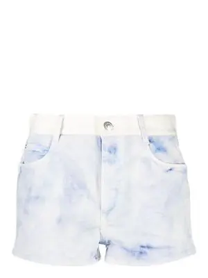 Stella McCartney Marble Tie-dye Denim Shorts - Blue
