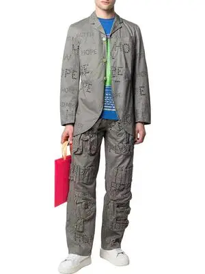 WALTER VAN BEIRENDONCK Perforated Royal Blazer - Grey