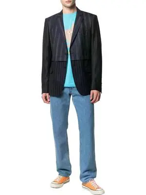WALTER VAN BEIRENDONCK Pinstripe-panel Blazer - Blue
