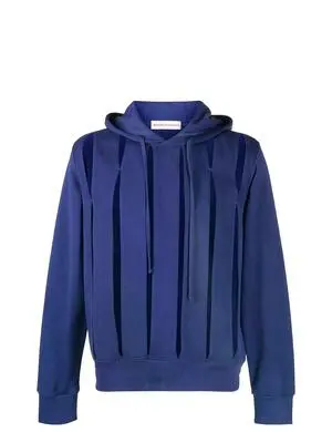WALTER VAN BEIRENDONCK Slit Drawstring Hoodie - Blue
