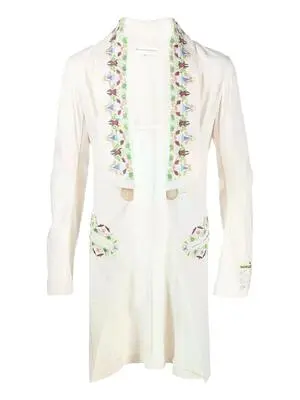 WALTER VAN BEIRENDONCK Revolution Embroidered Coat - Neutrals