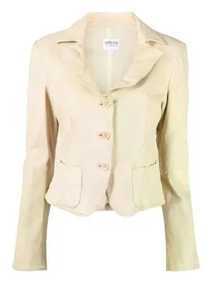 GIORGIO ARMANI Giorgio Armani Notched Lapel Leather Jacket