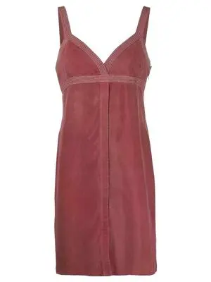 Valentino Garavani 1980s Contrast-stitching Shift Dress - Red