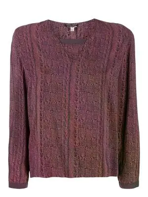Giorgio Armani 1990s Abstract Print Blouse - Pink