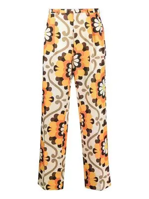 WALTER VAN BEIRENDONCK Power Flower Trousers - Neutrals