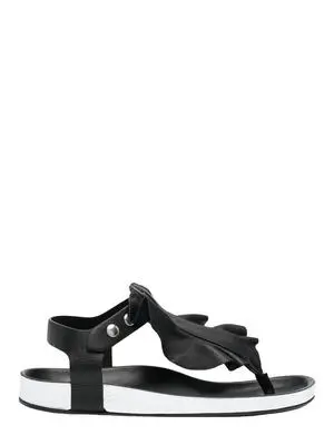 Isabel Marant Étoile Leather Ruffle-trim Sandals - Black