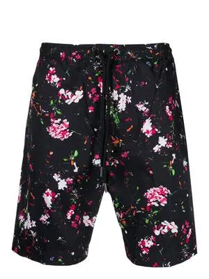 DIESEL Floral-print Shorts - Black