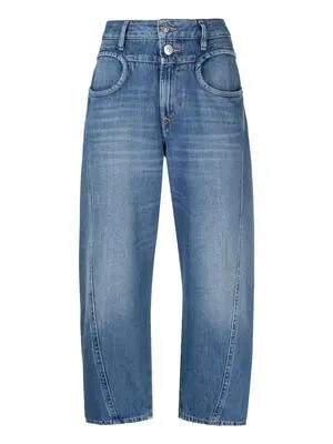 DIESEL® High-rise Cropped Straight-leg Trousers - Blue