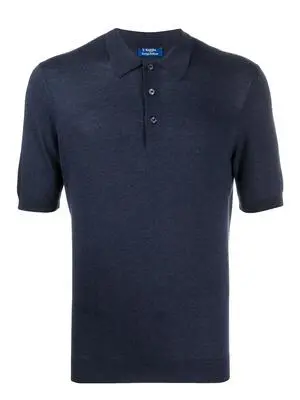 BARBA NAPOLI Knitted Polo Shirt - Blue