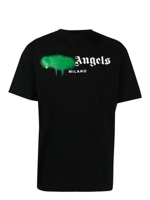 Palm Angels Milano Sprayed-logo T-shirt - Black
