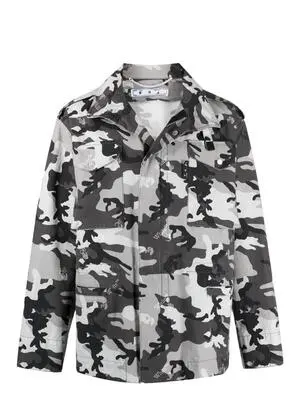 Off-White Off-White Camouflage Print Cotton Jacket Grey