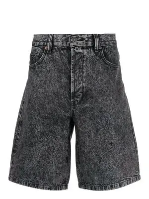 DIESEL® Marbled Effect Denim Shorts - Black