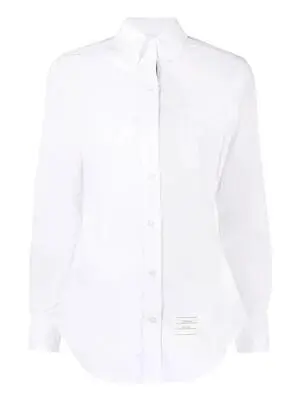 Thom Browne Logo-patch Cotton Shirt - White