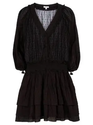 Poupette St Barth Ariel Cotton Minidress - Black