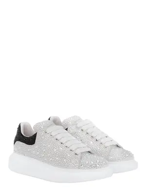 Alexander McQueen Oversized Embellished Leather Sneakers - White