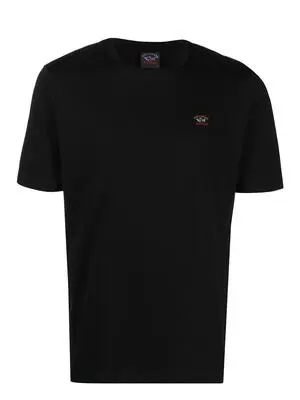 Paul & Shark Logo-patch Cotton T-shirt - Black