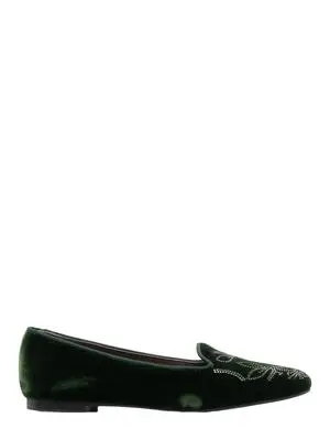 10 CORSO COMO Studded Velvet Ballerinas - Green