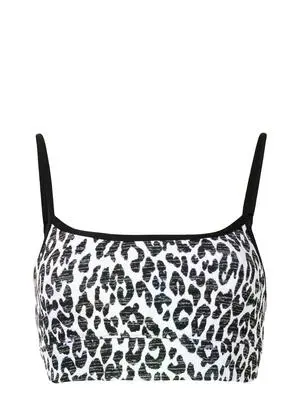 The Upside Natacha Snow Leopard-print Sports Bra - White