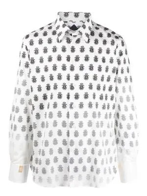 BILLIONAIRE Monogram-print Shirt - White