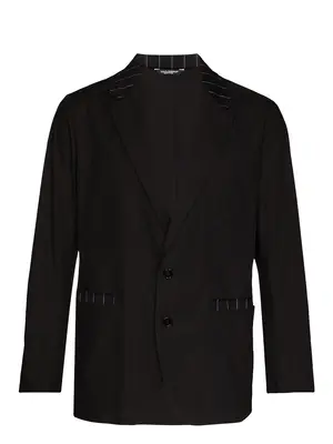Dolce & Gabbana Stripe-trim Single-breasted Blazer - Black