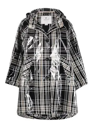 Woolrich Checked Print Raincoat - Black