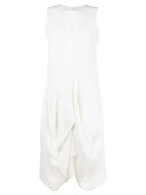 Goen.j Draped Sleeveless Dress - White