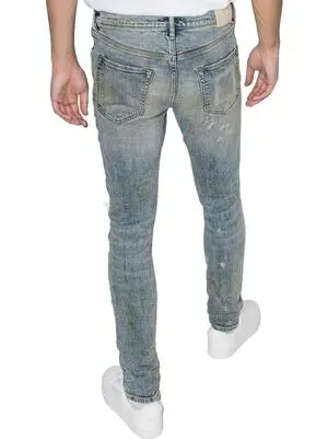 PURPLE BRAND Slim-fit Distressed Jeans - Blue
