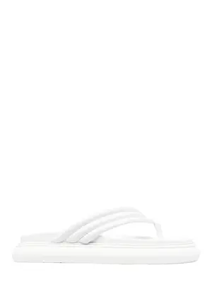 Attico Padded Leather Flip Flops - White