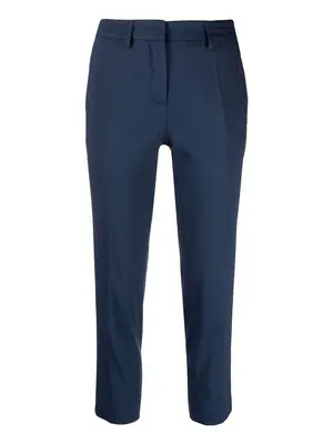 BLANCA VITA Cropped Slim-cut Trousers - Blue